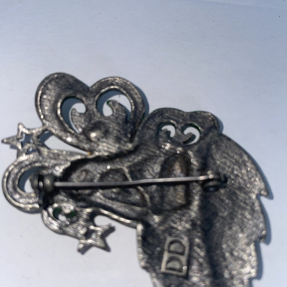 Patricia Darling Dash Fairy girl on Leaf - Pewter Pin BROOCH signed DD ...
