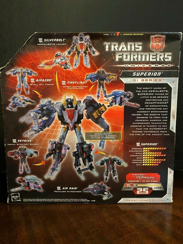 NEW Rare-Hasbro Transformers Universe-G1 Series-Aerialbots / Superion ...