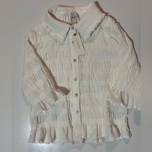 Maeve Smocked Button-Front Top | eBay