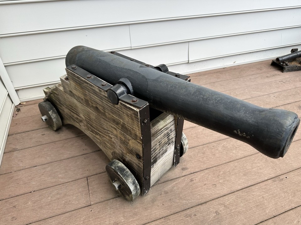 Vintage Black Powder Cast Iron Cannon with 36” barrel | eBay