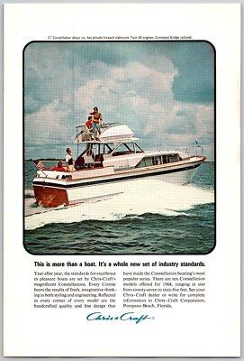 Vintage Print Ad 1964 Chris-Craft Constellation 37 foot Twin V8 Engines ...