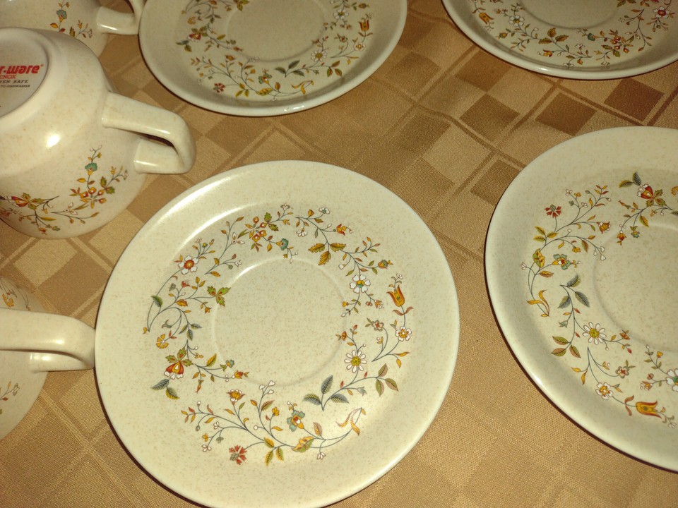 Vitnage Lenox Temperware MERRIMENT pattern 6 oz Cups & Saucers - Set of 6 | eBay