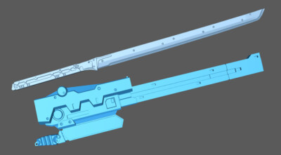 Metal Gear Rising Sword & Sheath 1:12 Scale Weapons for 6 Inch Action ...