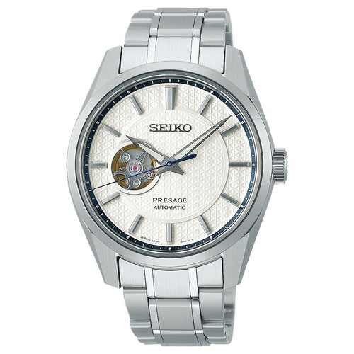 SEIKO Presage Sharp Edged SPB309J1 Open Heart White Dial Automatic Men ...