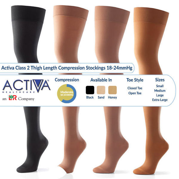activa Class 2 / 18-24 Mm HG Hosiery Thigh Length Size S for sale ...