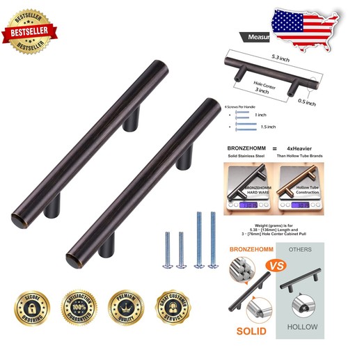 Durable 30 Count Stainless Steel Drawer Pulls with Bronze Finish ...