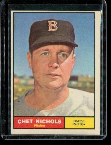 Vintage 1961 TOPPS Baseball Trading Card #301 CHET NICHOLS Boston Red ...