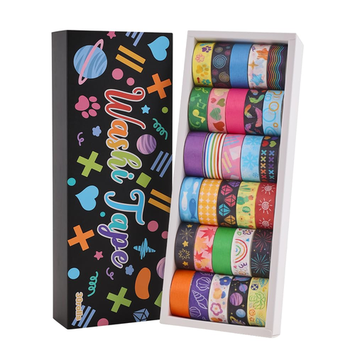 30 Rolls of Washi Tape Set, Colorful Cute Floral Writable Decorative ...