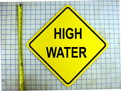 HIGH WATER YELLOW ALUMINUM SIGN | eBay