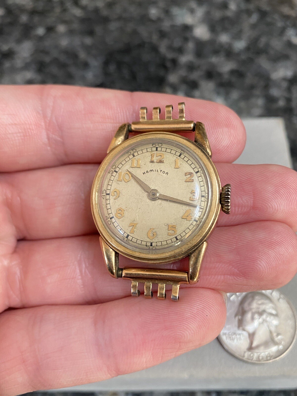 Vintage 1945 Hamilton 10K GF 17J Secometer Military Grade 987S Watch - Works | eBay