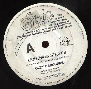 OZZY OSBOURNE Rare 1986 Oz Promo 7" Single + Bonus Oz Promo Flyer ...
