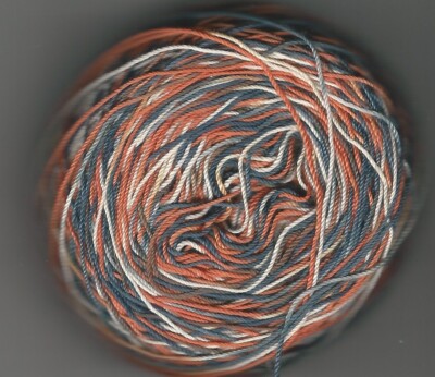 Hand dyed Crochet/ tatting thread variegated rust/charcoal/tan 10 (J7 ...