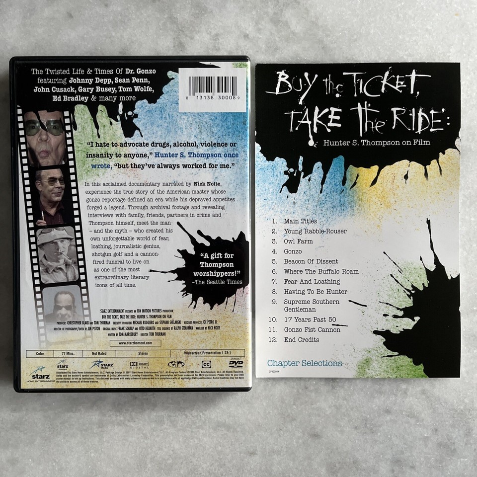 Buy the Ticket, Take the Ride: Hunter S. Thompson on Film DVD 2007 ...