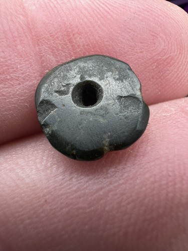 Ancient Peruvian MOCHE culture thin stone disc bead 11.4 x 3.1 mm ...