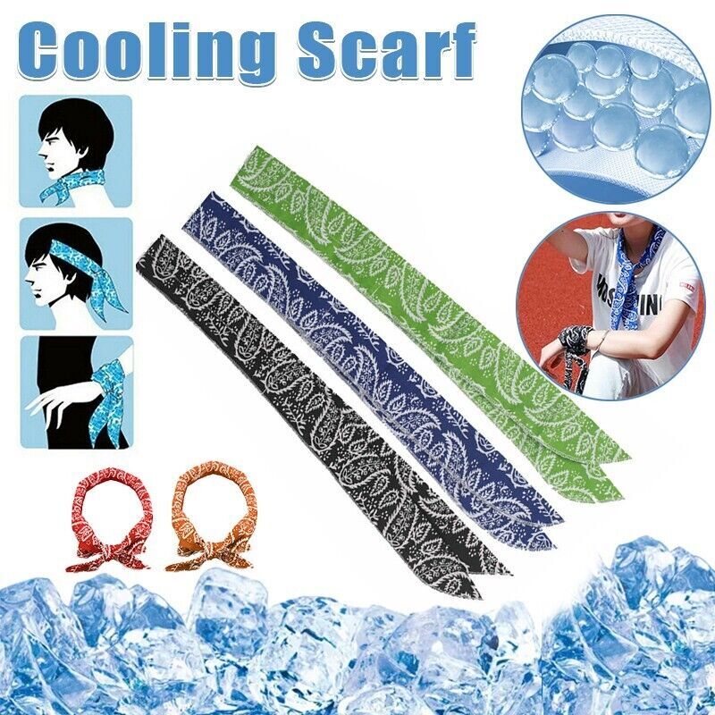 Body Ice Cooling Bandana Scarf Wrap Headband Outdoor Sport Neck Cooler ...