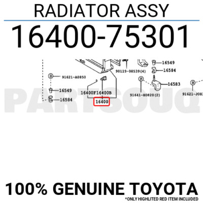1640075301 Genuine Toyota RADIATOR ASSY 16400-75301 | eBay