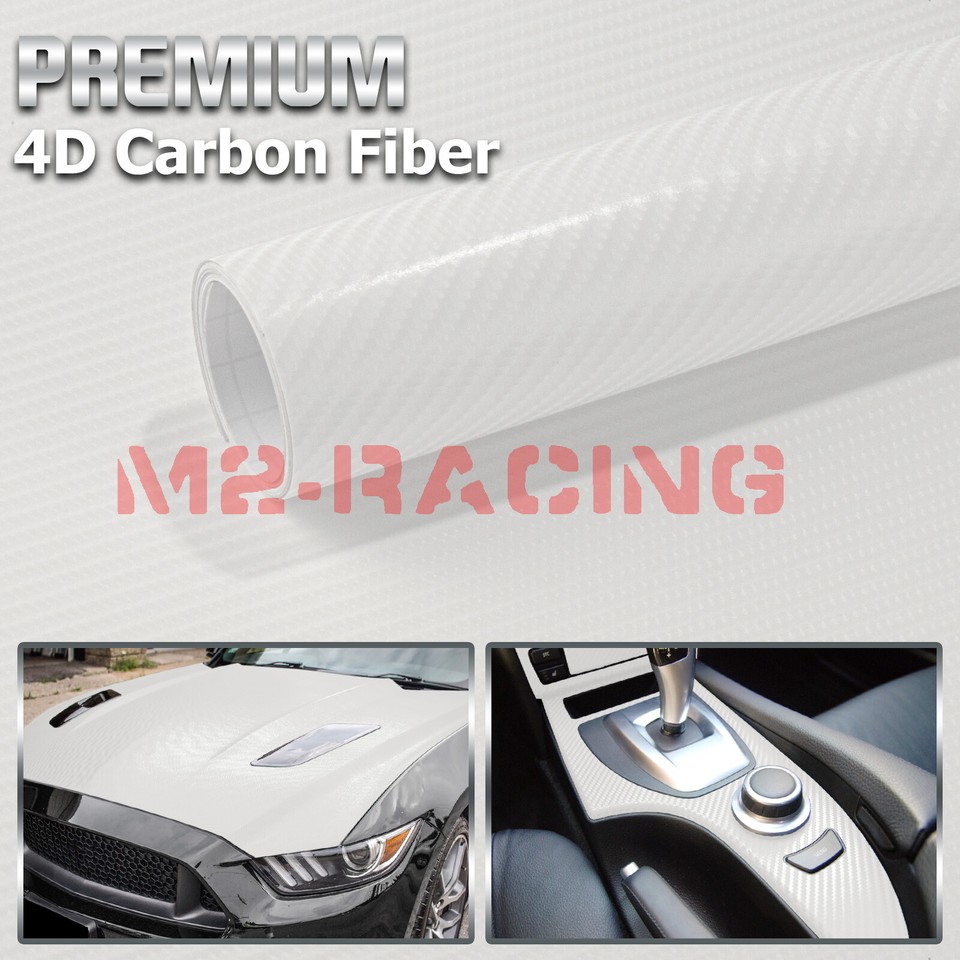 *Premium 4D Gloss Carbon Fiber Vinyl Sticker Wrap Decal Sheet Bubble ...