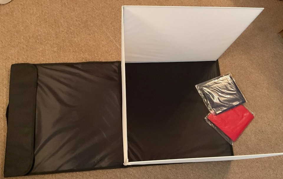 FotoDiox Photo Booth Portable Table Top - 24x24 inch With Red And Black ...
