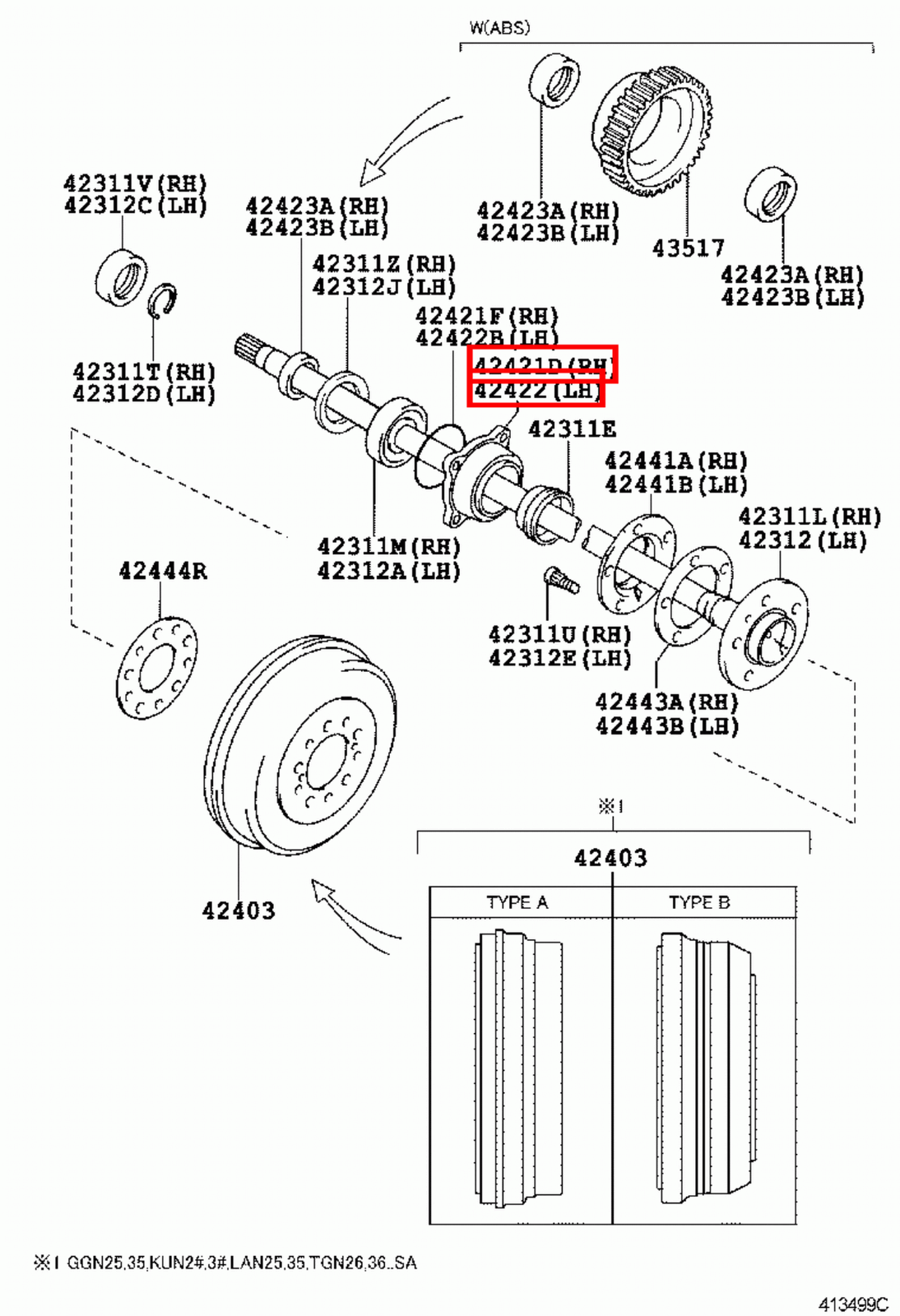 Genuine Toyota Innova TGN41 TGN141 Rear Axle Bearing Carrier | eBay