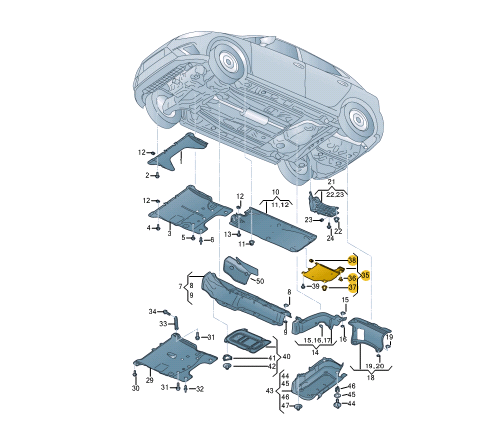 VOLKSWAGEN POLO AW Rear Left Bottom Protection 2Q0825101A NEW GENUINE ...