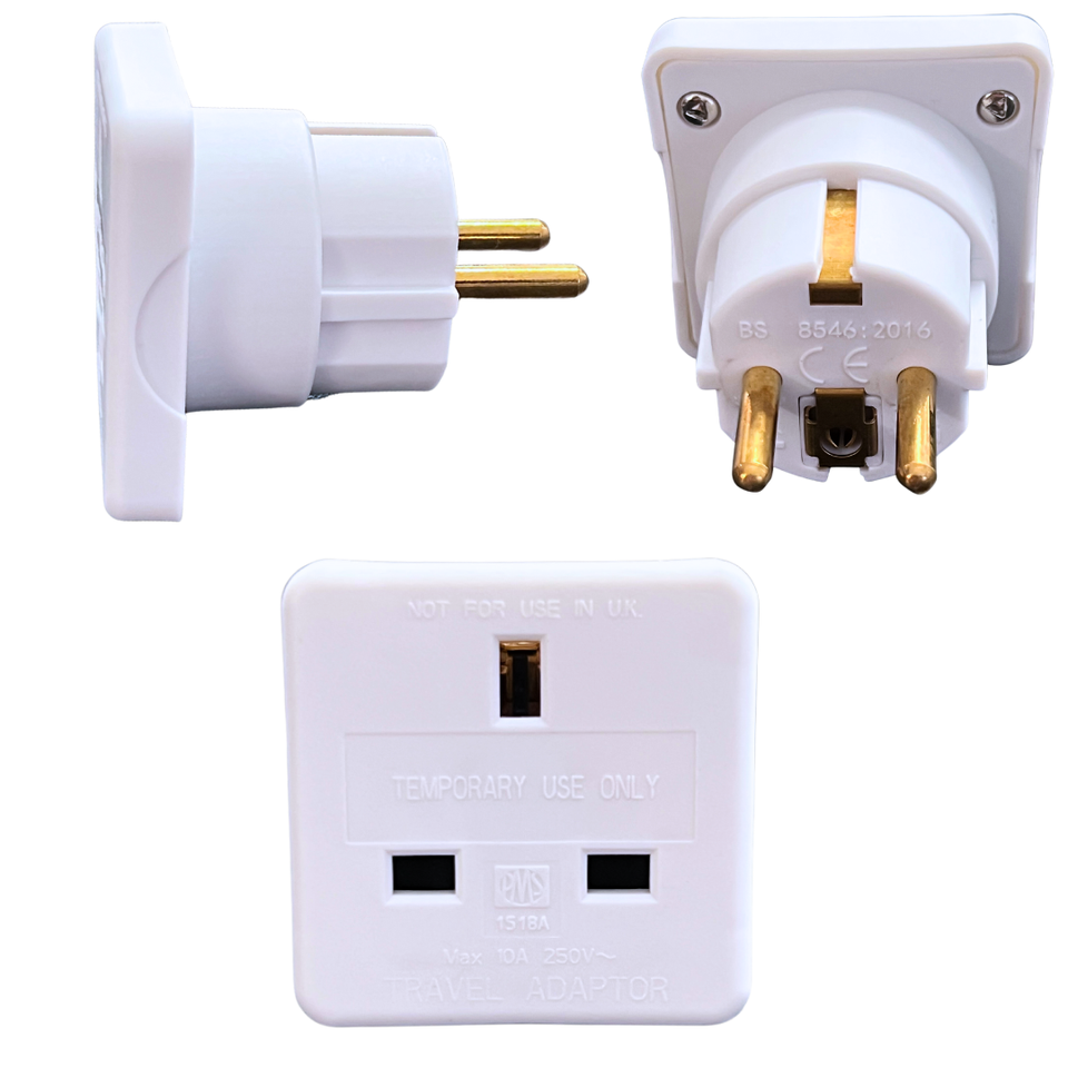 Travel Plug Adapter UK To EU Euro Europe 2 Pin Top Quality Adapter CE ...
