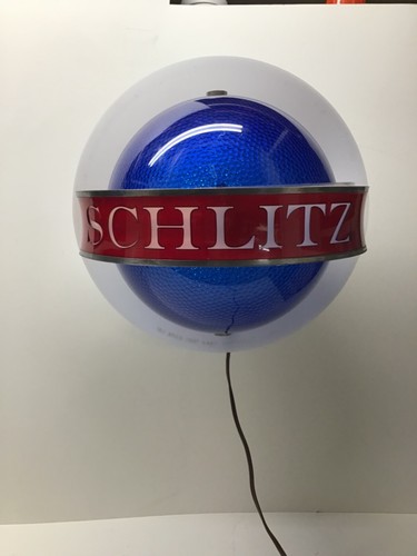 Vintage SCHLITZ Beer Rotating Saturn Globe Wall Lighted Sign *LOCAL ...