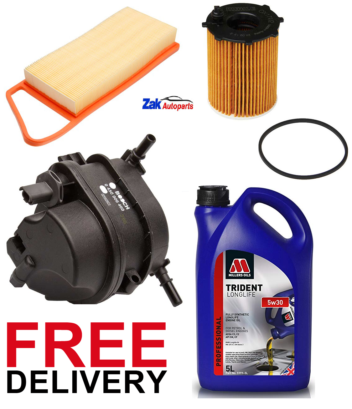 FOR FORD FIESTA MK6 1.4 TDCi OIL AIR FUEL ENGINE OIL SERVICE KIT *BRAND ...