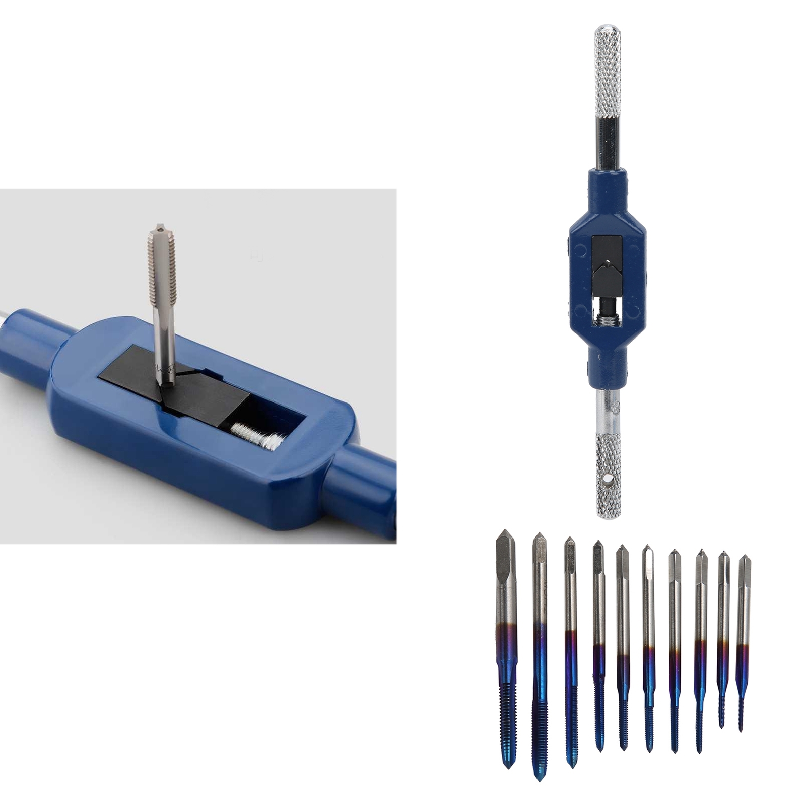 Tap Drill Bit Thread Hand Machine Tapping Kit Blue-Plated Tungsten ...