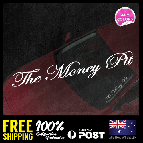 The Money Pit Windscreen 500x80mm JDM Stickers Vinyl Lower Car Static ...