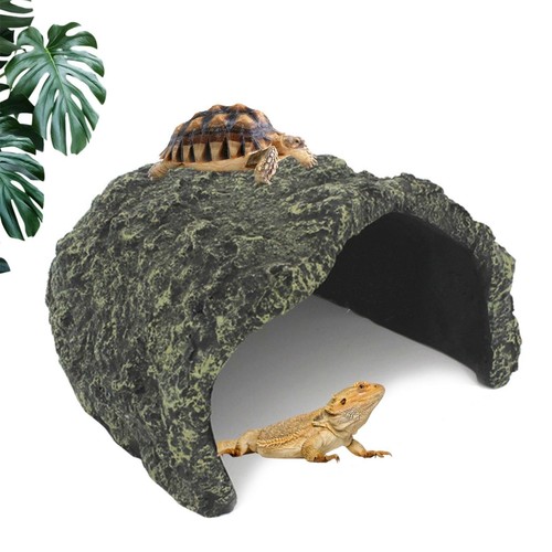 Oversize Reptile Hide Cave Tortoise Habitat Aquarium Habitat Resin Rock ...