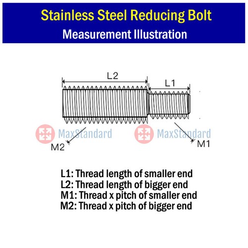 M3 M4 M5 M6 M8 M10 M12 Double End Male Thread Bolt Screw Reducer ...