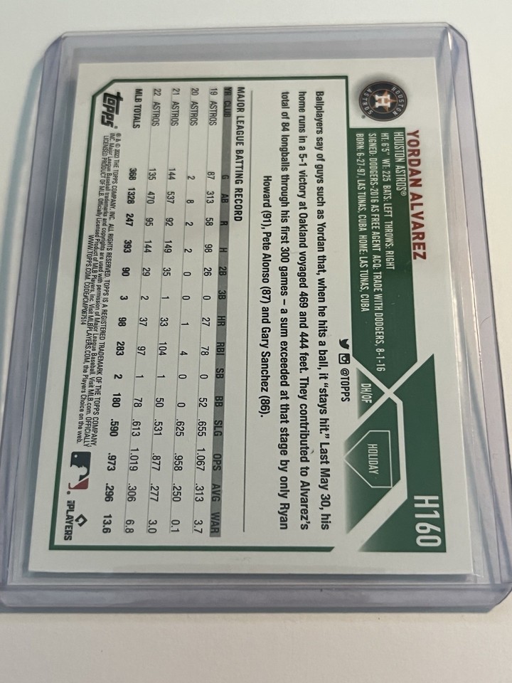 2023 Topps Holiday Rare Short Print SP Santa Hat Yordan Alvarez Astros ...
