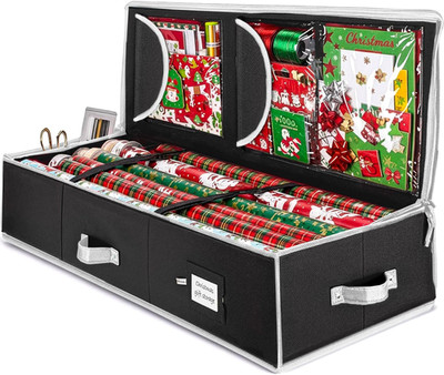 ZOBER Gift Wrapping Paper Organizer Storage - 40" Gift Wrap Storage ...