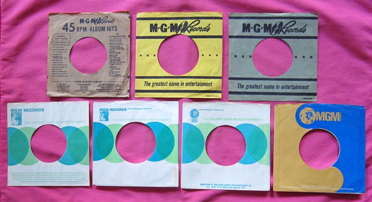 MGM - lot of (7) vintage 45 rpm Company Sleeves | eBay