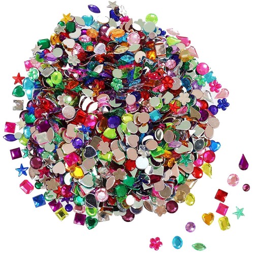 1200Pc Acrylic Flatback Gems Rhinestone Jewels for Crafts Jewelry ...