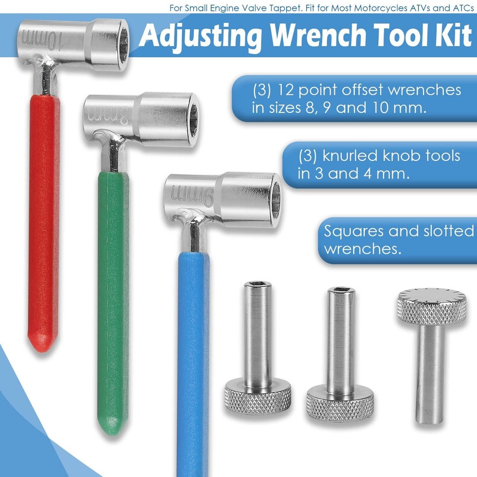 Valve Tappet Adjusting Wrench Tool Kit For Most Motorcycles ATVs ...