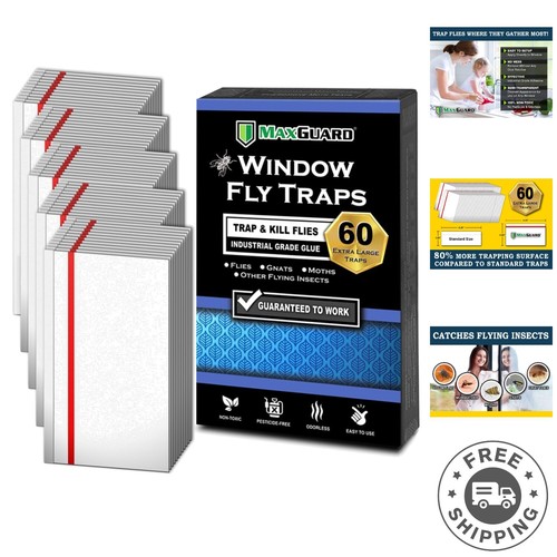 Window Fly Traps 60 XL Traps Catch & Kill Houseflies, Flying Insects ...