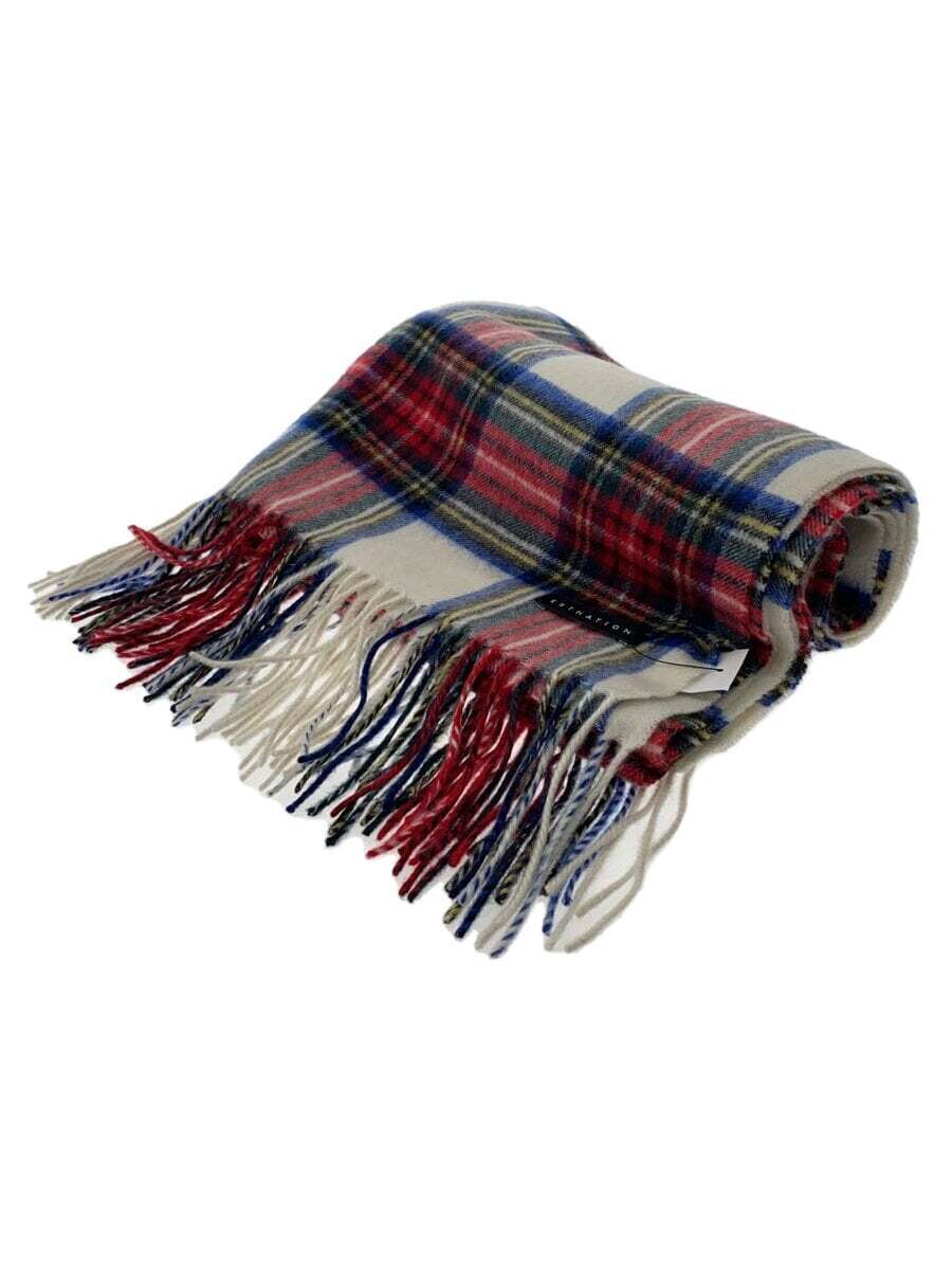 ESTNATION Cashmere Large Format Check Muffler Cashmer… - Gem