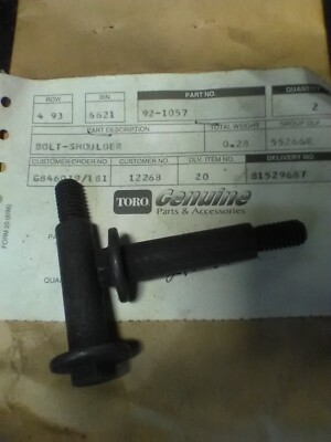 GENUINE OEM TORO PART # 92-1057 SHOULDER BOLT; TORO / LAWN BOY WHEEL ...