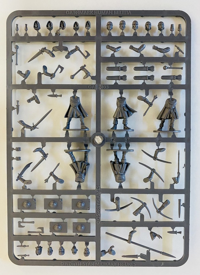 Oathmark Human Light Infantry 28mm New • 1 Sprue • 5 Minis • Osprey ...