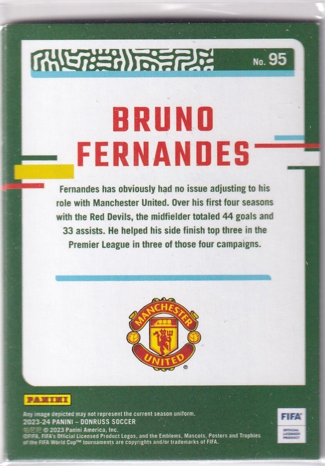 Panini Donruss Soccer 2023-24 Card No. 95 Bruno Fernandes Holo Silver ...