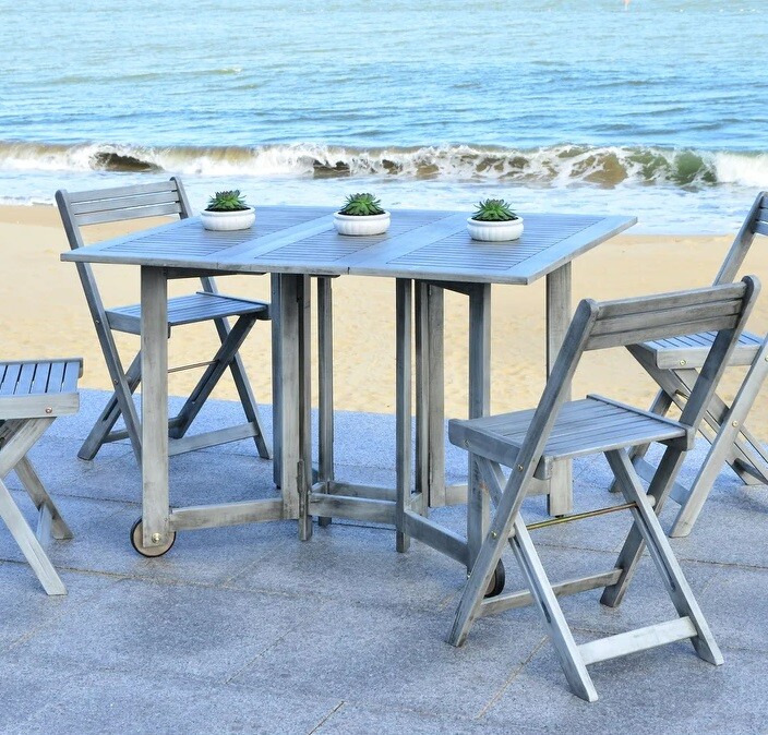 Collapsible Outdoor Dining Table Storage Portable Chair Folding Seat ...