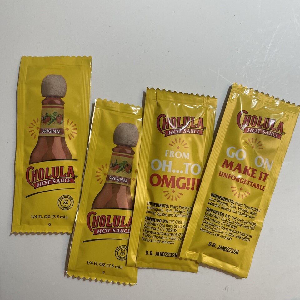 Cholula Hot Sauce Packets, 7.5 mL Individual Serving Packets 10 Ct | eBay