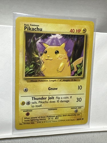 Pokémon TCG Pikachu Base Set 58/102 Regular Unlimited Common | eBay