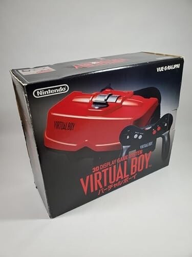 Nintendo Virtual Boy Video Game Console System Red Stand Boxed ...
