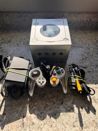 Nintendo Platinum GameCube Console Works Great. With Controller and ...