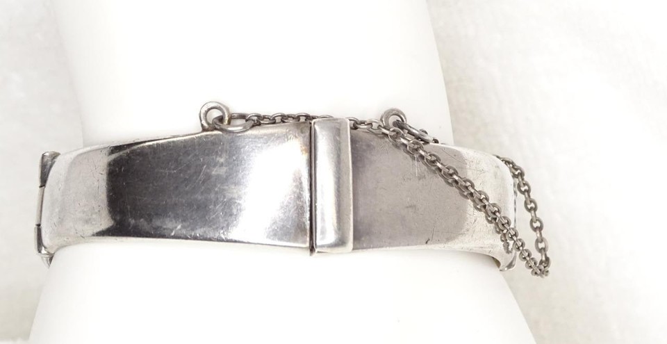 Vtg Sigi Pineda Mexico Sterling Modernist Hinged Cuff Bangle Rare Form ...