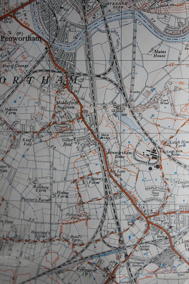 Vintage Ordnance Survey 2.5 inch map Sheet SD52 Preston (South) | eBay UK