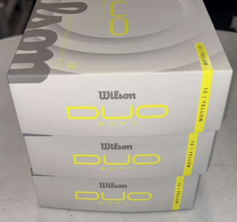 3 Dozen (36) Brand New Wilson Staff Duo Soft Golf Balls (Yellow) 2025 ...