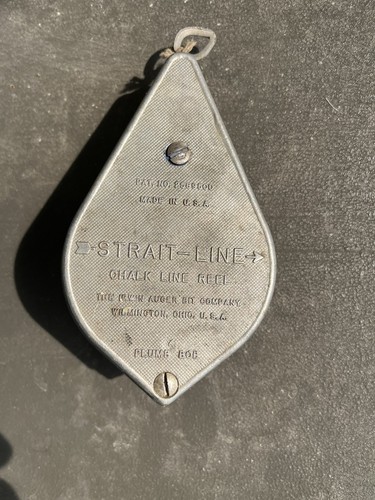 Vintage Irwin Straight-Line Chalk Line Reel Plumb Bob Metal Tool Made ...